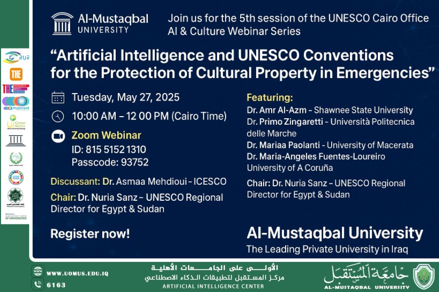 "Invitation to attend the fifth session of the UNESCO Cairo Office’s AI ...